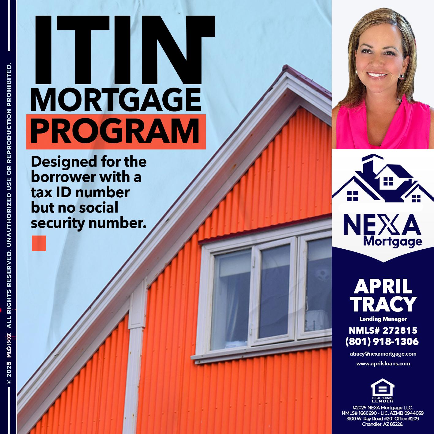 ITIN PROGRAM - April Tracy -Lending Manager